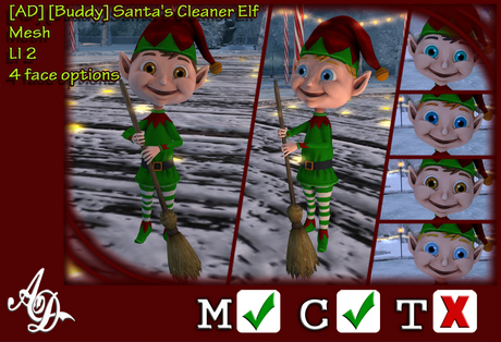 Second Life Marketplace - [AD] [Buddy] Santa's Cleaner Elf